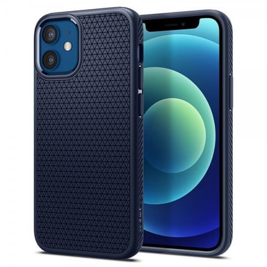 Spigen iPhone 12 Mini Deksel Liquid Air Navy Blue - Elkjøp