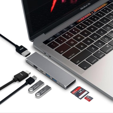 Dobbel USB-C Thunderbolt 3 Multiport-adapter 7 porter - Elkjøp | Elkjøp