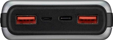 Sandstrøm 20,000mAh aluminium powerbank med PD og QC (grå) - Elkjøp