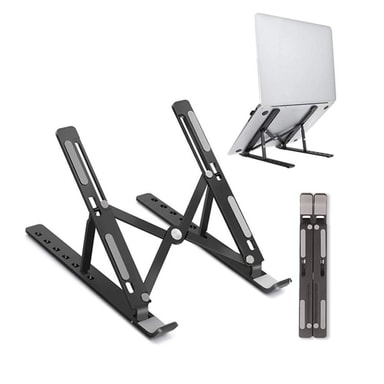 Stativ til bærbar PC, sammenleggbart og justerbart, sort - Elkjøp