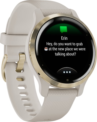 Garmin Venu 2S GPS smartklokke (lys gull/lys sand) - Elkjøp