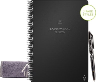 Rocketbook Fusion Executive gjenbrukbar notatbok A5 (infinity black) - Elkjøp | Elkjøp
