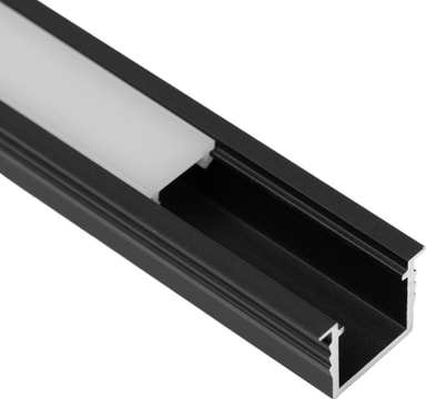 Loox5 innfelt aluminiumsprofil LED-lysstripe, 17 mm (sort) - Elkjøp
