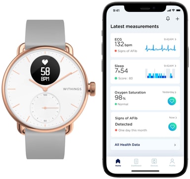 Withings ScanWatch Hybrid smartwatch 38mm (roséguld) - Elgiganten ...