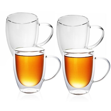 4x Kaffeglass Teglass Termisk Glass 300-400 ml - Elkjøp