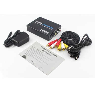 Omformer, AV og S-video til HDMI Sort - Elkjøp