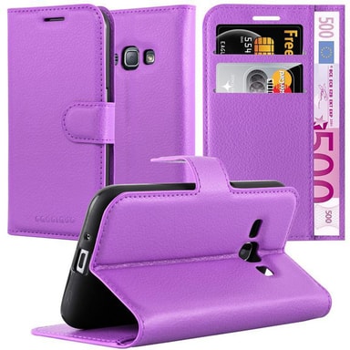 Samsung Galaxy J1 2015 lommebokdeksel etui (lilla) - Elkjøp