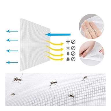 Vindusskjerm myggnett vindu mesh vindu med glidelås Sort 150x130 cm ...