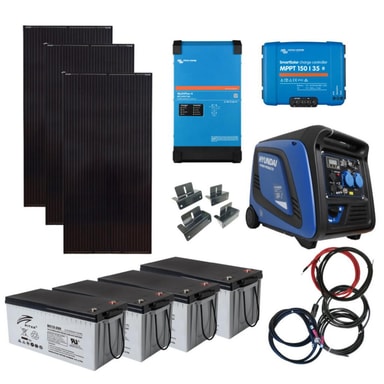 SKANBATT / VICTRON Kraftpakke 230V 3000VA - 1230W (3x410W) Solceller ...