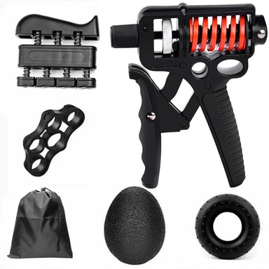 Håndgrep håndtrener håndforsterker sett 5 deler Sort - Elkjøp