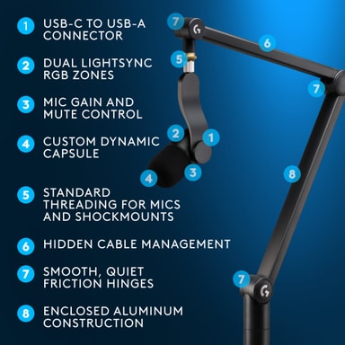 Logitech G YetiCaster GX mikrofon og armsett (sort) - Elkjøp | Elkjøp