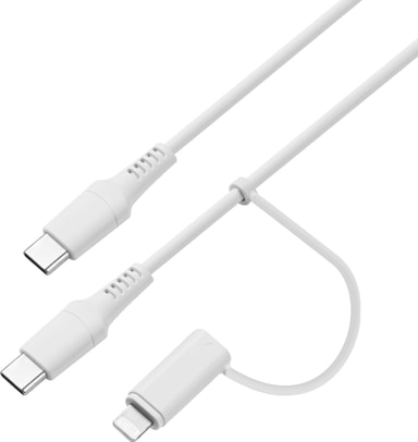 Sandstrøm USB-C- till USB-C-kabel med Lightning-adapter (1m ...