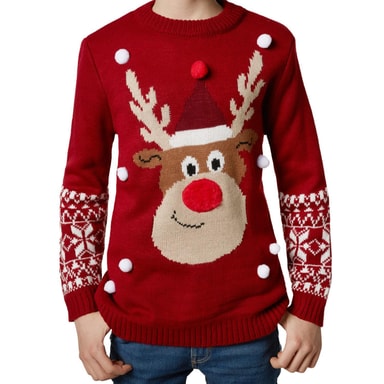 Julegenser Reinsdyret Rudolf for barn - 152 (11-12y) - Elkjøp | Elkjøp