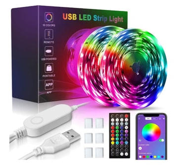 Lyslist med 7 farger og Bluetooth appkontroll Sort 4 m - Elkjøp | Elkjøp