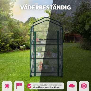 Lite drivhus med 3 hyller 69x49x133cm - transparent - Elkjøp