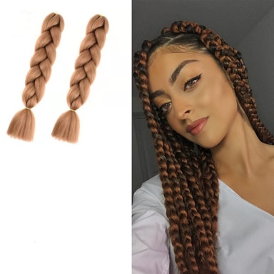 Jumbo braid hair extensions twist flette hår Mørkebrun - Elkjøp