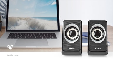 Nedis PC-høyttaler | 2.0 | 18 W | 3.5 mm Han | USB-Strøm ...