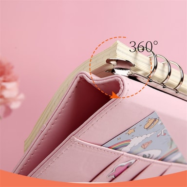 Ringperm med 12 plastlommer, A6 Lilla - Elkjøp