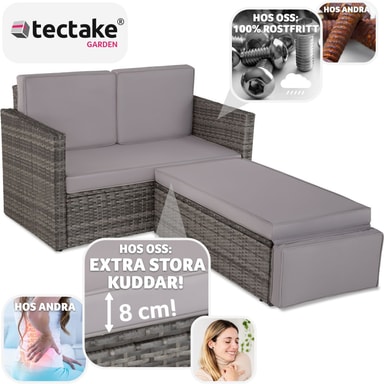 Hagemøbel sofa poly rotting Korfu - grå - Elkjøp