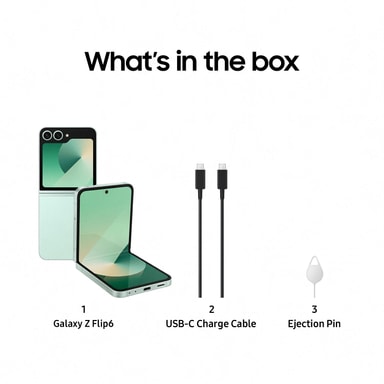 Samsung Galaxy Z Flip6 5G smarttelefon 12/256GB (mint) - Elkjøp | Elkjøp