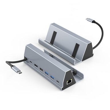 USB C Hub med USB 3.0, HDMI, RJ45, SD/TF-kortleser, 100W PD-lading ...
