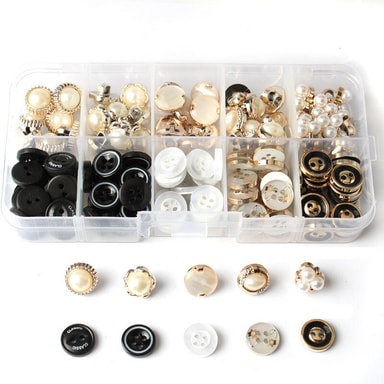 100 stk sy på falske imiterede perleknapper MultiColor model 2 | Elgiganten | Elgiganten