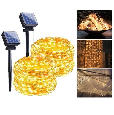 LED ljusslinga med solcell 10 meter 2-pack - Elgiganten - Elgiganten