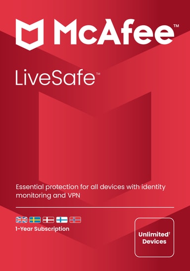 McAfee LiveSafe Plus 12M - PC Windows,Mac OSX,iOS,Android - Elkjøp | Elkjøp