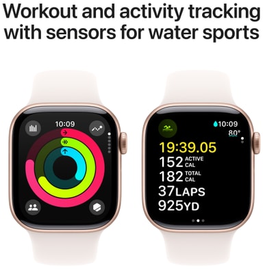 Apple Watch S10 42mm GPS (Rosegull/Svak Rosa Sport Band) S/M - Elkjøp ...