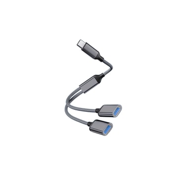 Type-C til Dual USB 2.0-adapter Grå - Elkjøp | Elkjøp