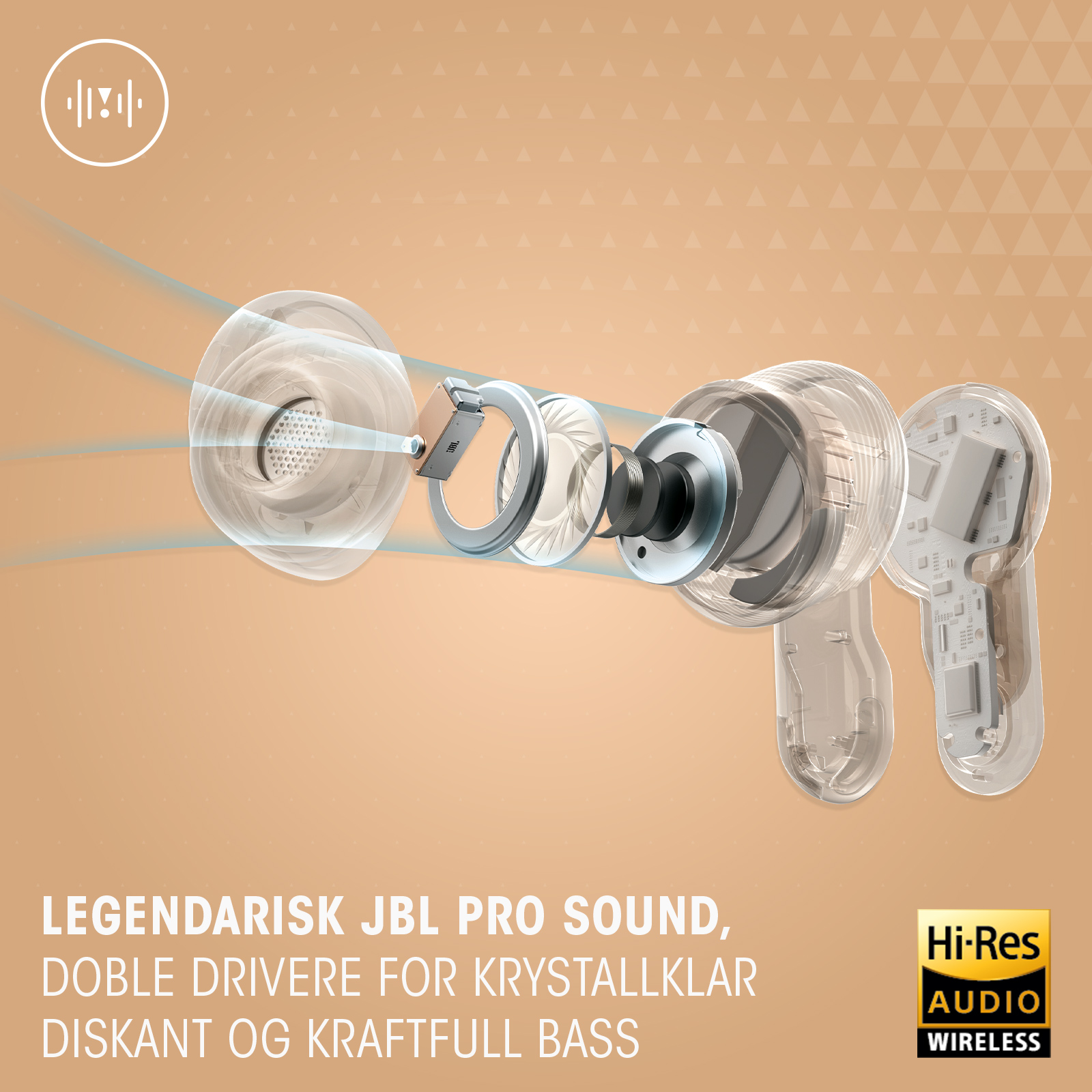 JBL Tour Pro 3 helt trådløse in-ear hodetelefoner (latte) - Elkjøp | Elkjøp