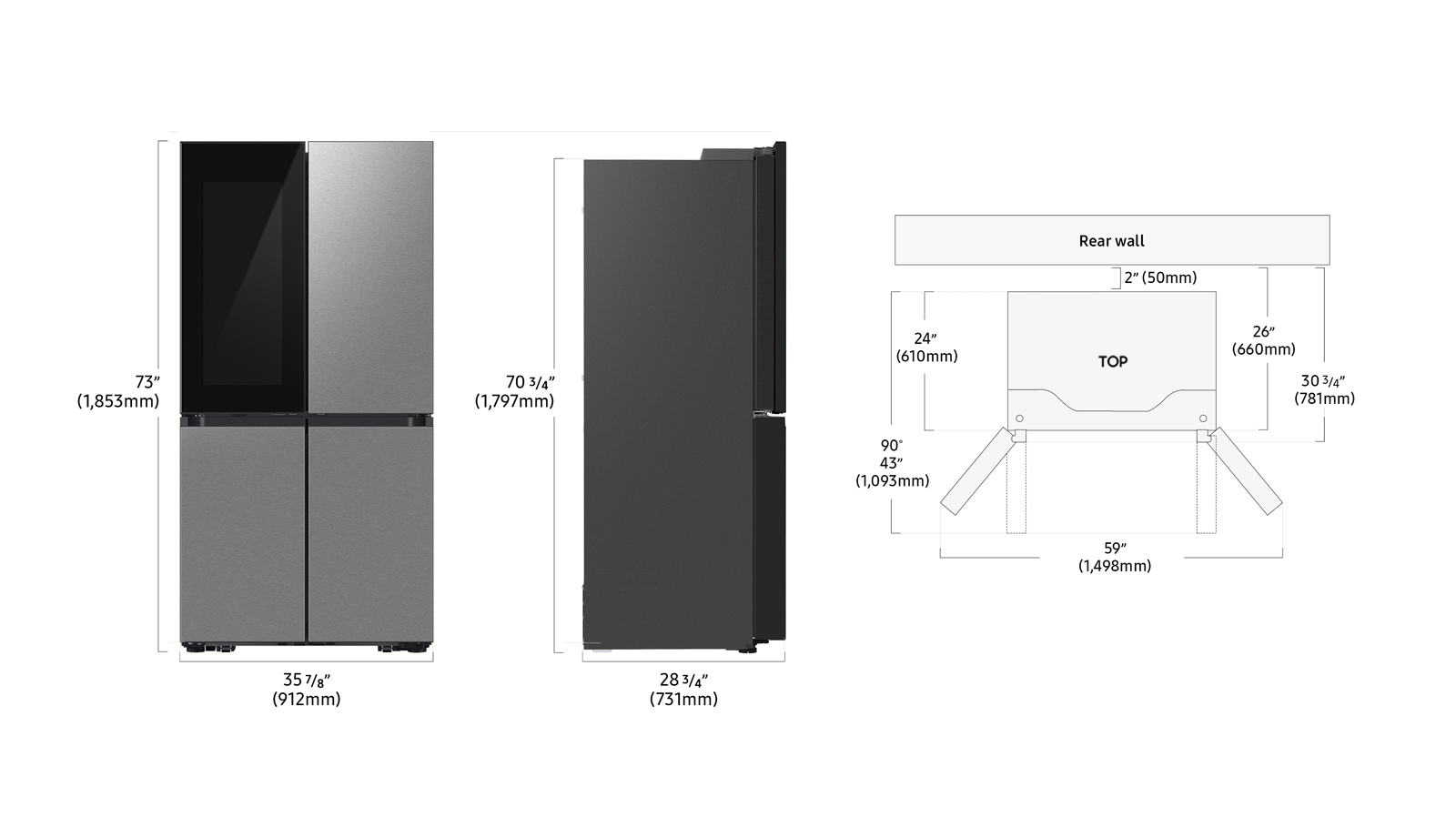 Samsung French door kombiskap RF65DB970E22EF - Elkjøp | Elkjøp